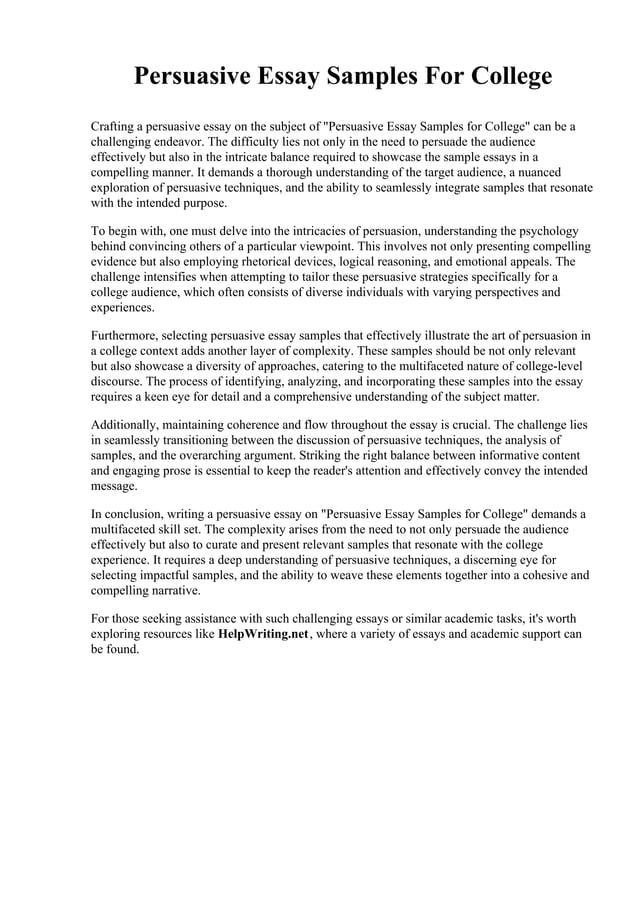 Persuasive Essay Samples For College.pdf