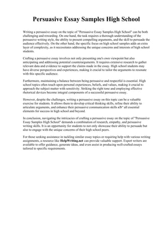 Persuasive Essay Samples High School.pdf