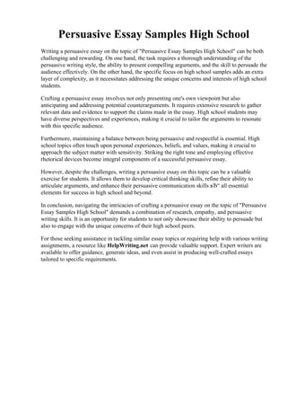 Persuasive Essay Samples High School.pdf