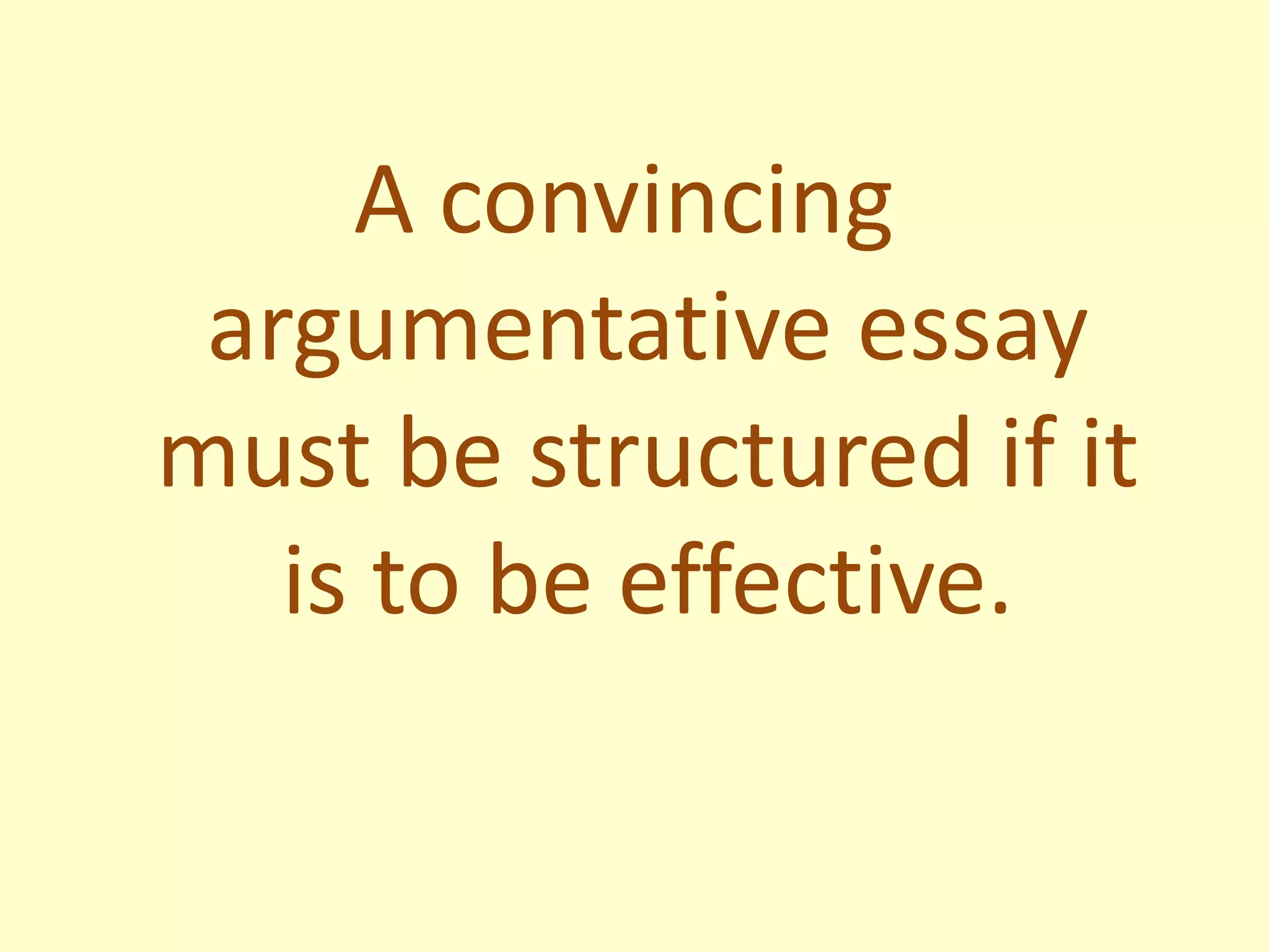 Argumentative Essay Structure | PPTX