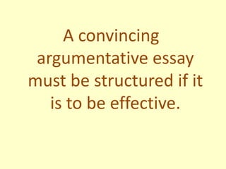 Argumentative Essay Structure | PPTX