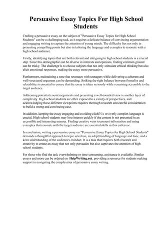 Persuasive Essay Topics For High School Students.pdf