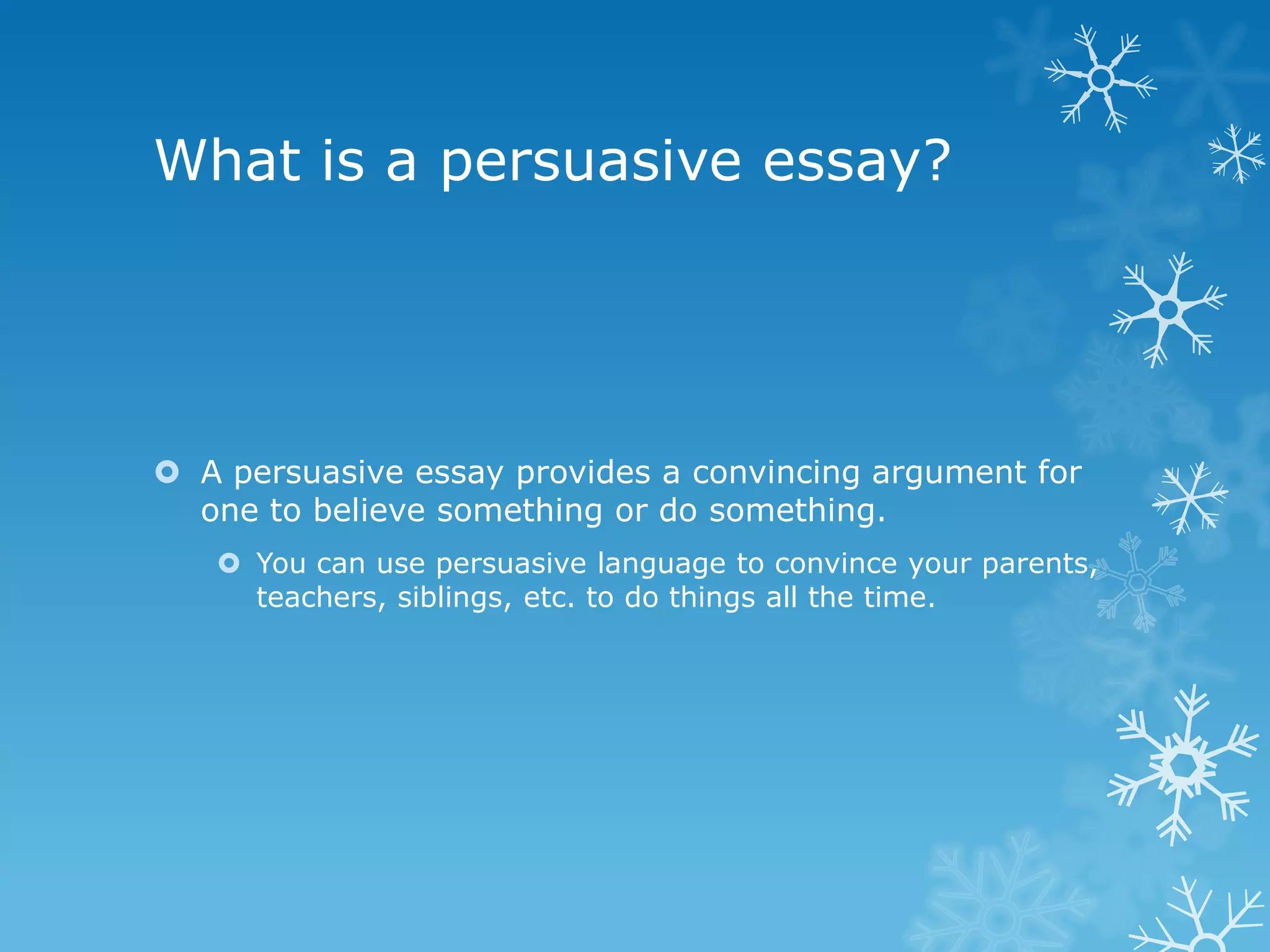 Persuasive essay tutorial | PPT