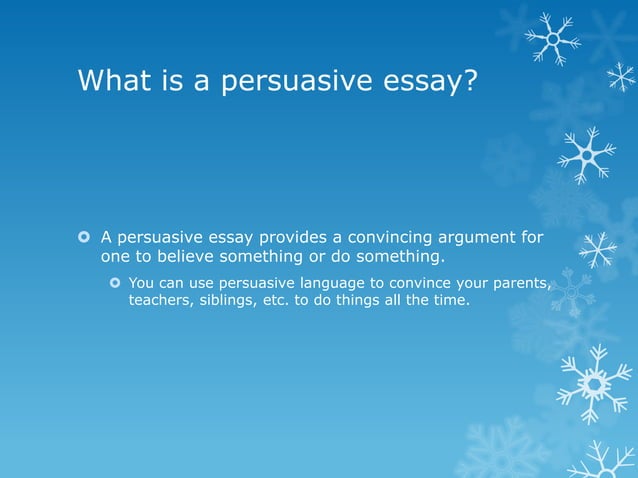 Persuasive essay tutorial | PPT