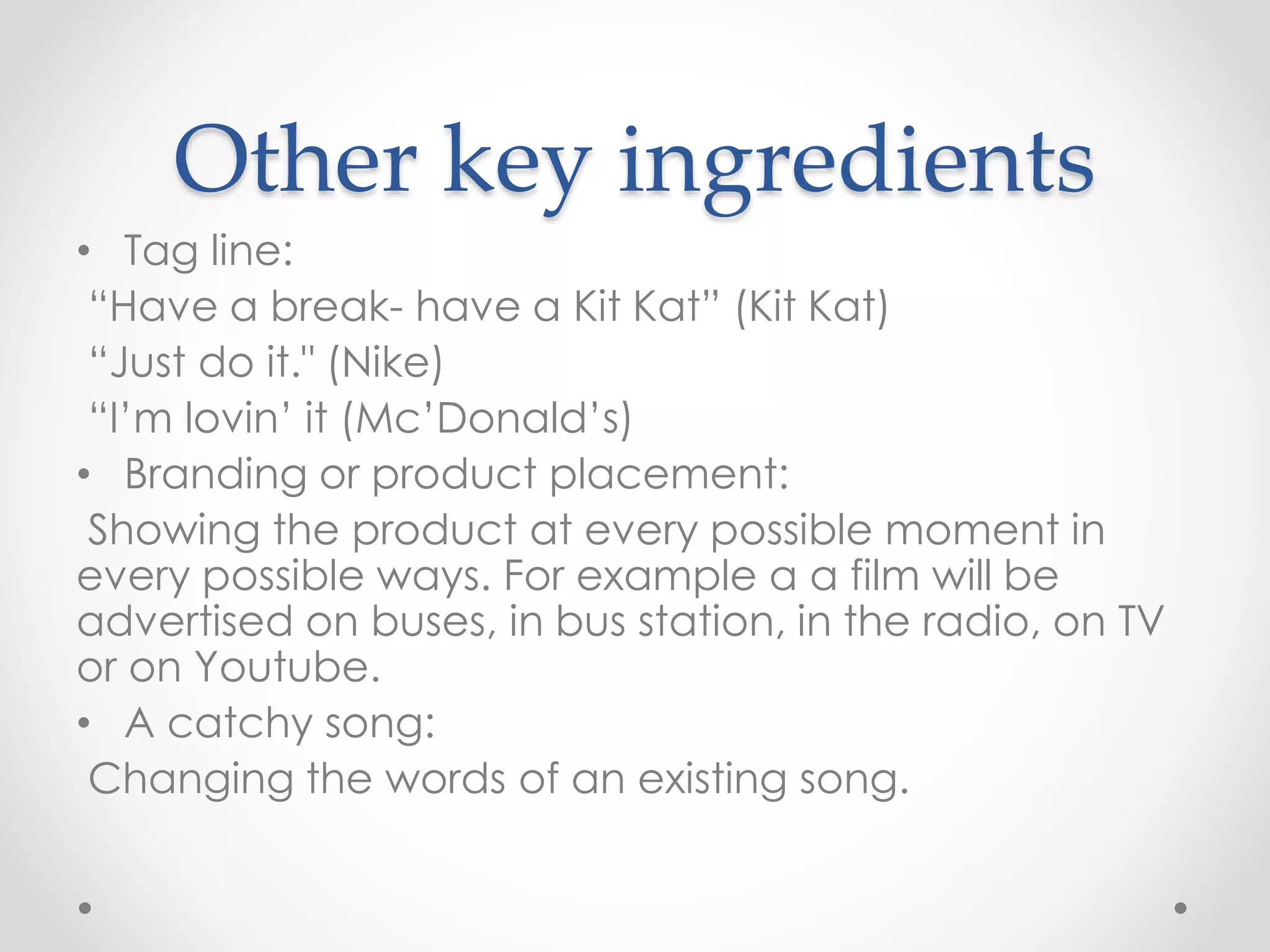 Persuasive language and advertising techniques; the key ingredients of ...