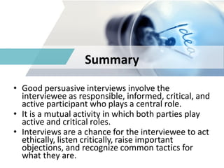 Persuasive Interview - The Persuade | PDF