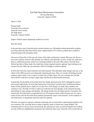 Persuasive Letter Draft | PDF