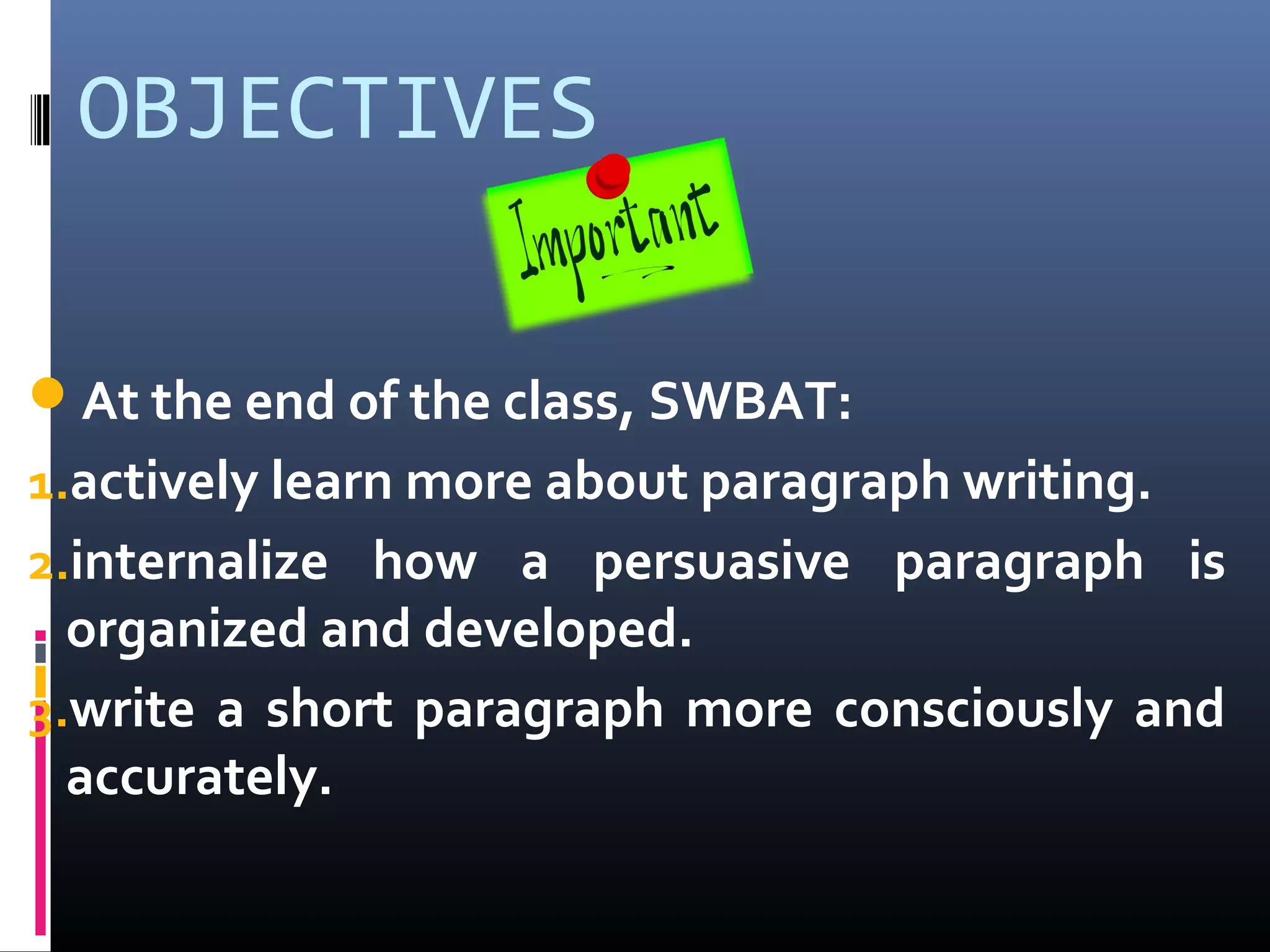 Persuasive paragraph 2016 (1) | PPT