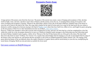 Persuasive Poetry Essay | PPT