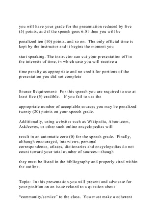 Persuasive Presentation Topics Due Friday, March 3 o.docx