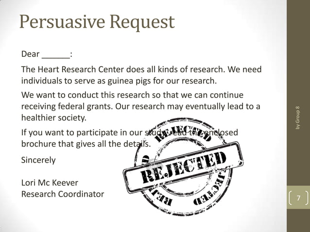 Persuasive request management communication | PPT