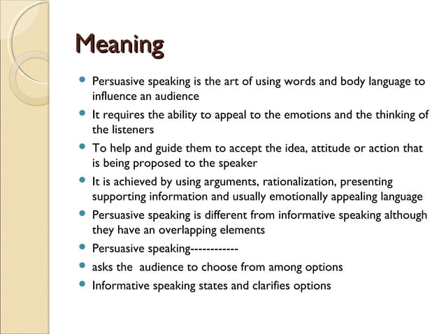 Persuasive speaking | PPT