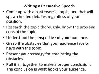 Persuasive speaking | PPT
