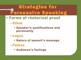 Persuasive speaking lecture | PPT