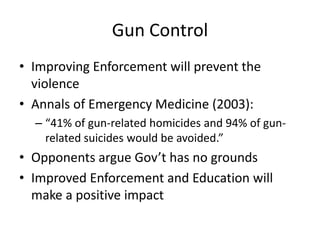 Persuasive speech - Gun Control - sph101-b2 | PPTX