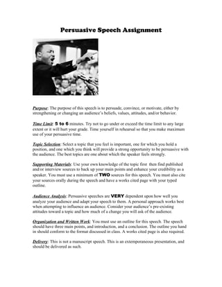 Persuasive speech assignment | DOC