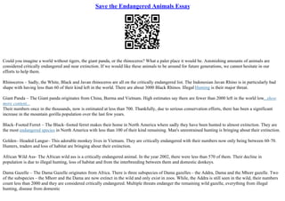 Persuasive Speech On Endangered Species | PDF