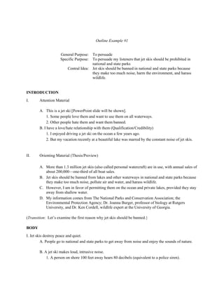 Persuasive speech outline worksheet | DOC