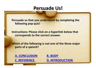 Persuasive Speech Writing | PDF