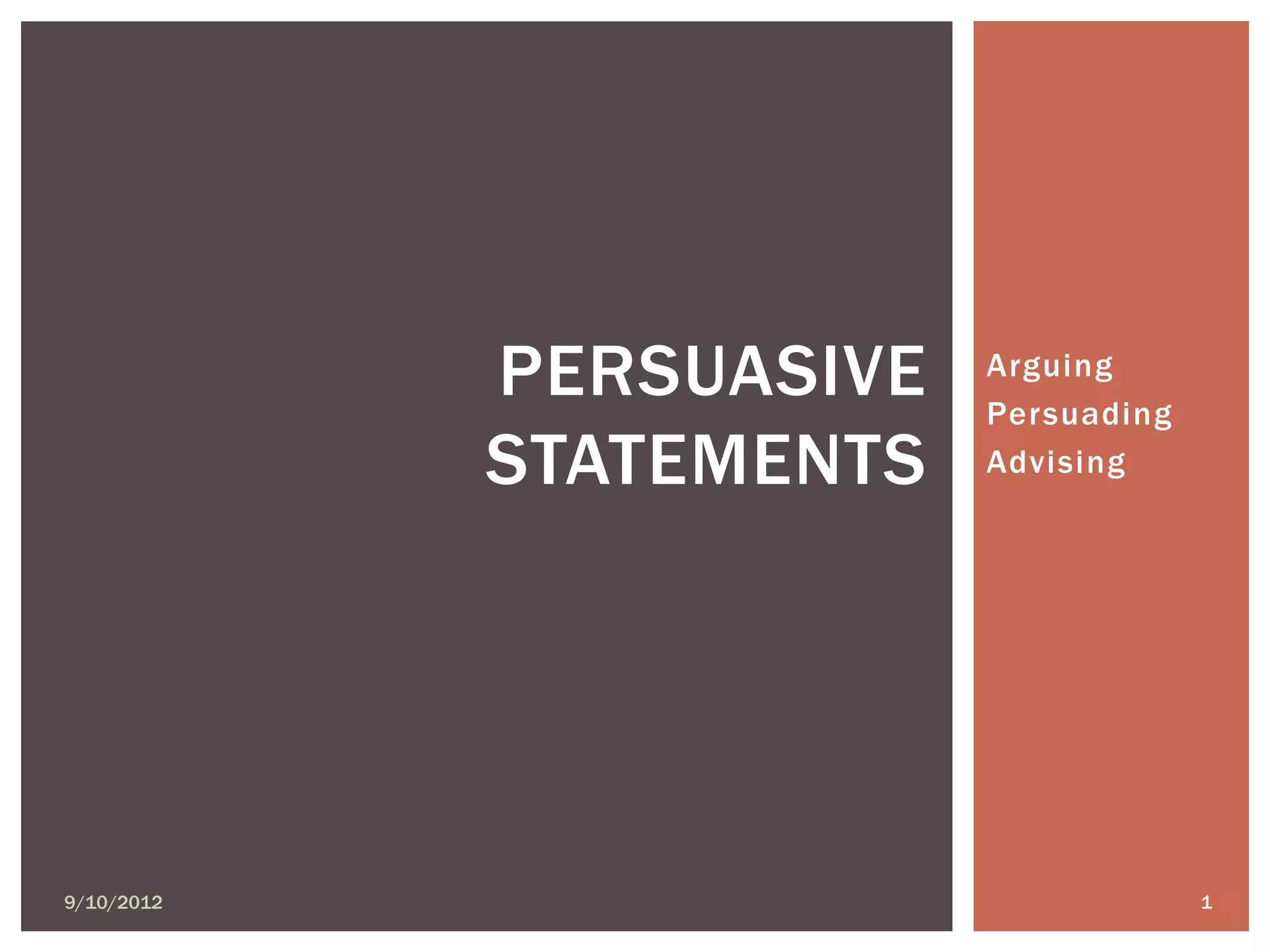 Persuasive statements | PPTX