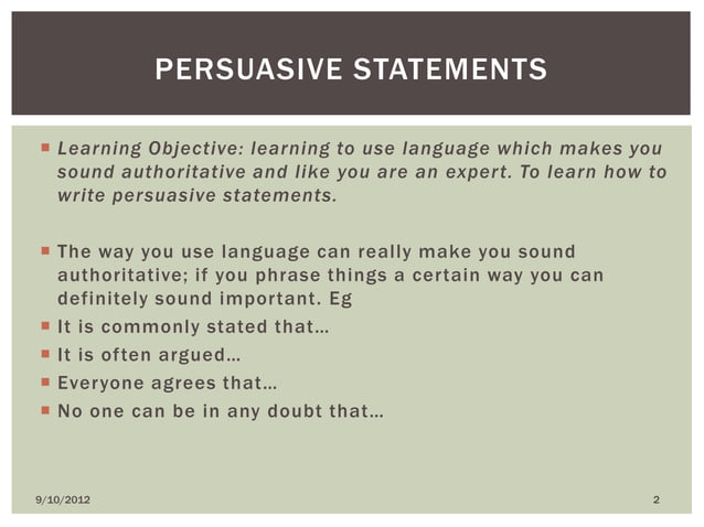 Persuasive statements | PPT