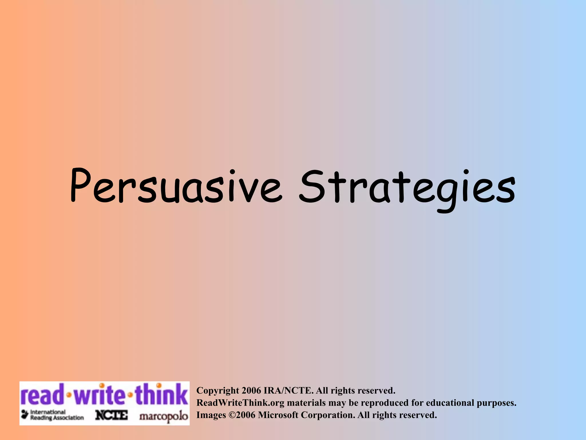Persuasive strategies | PPT