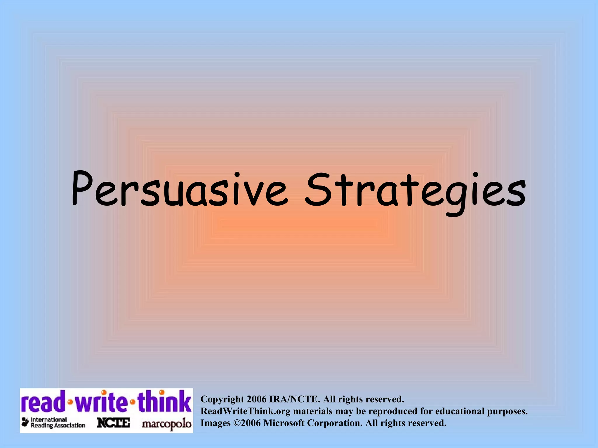 Persuasive strategies | PPT