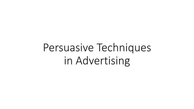 Persuasive Techniques | PPT