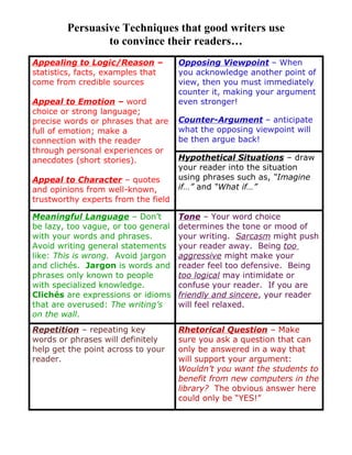 Persuasive techniques 2 | PDF