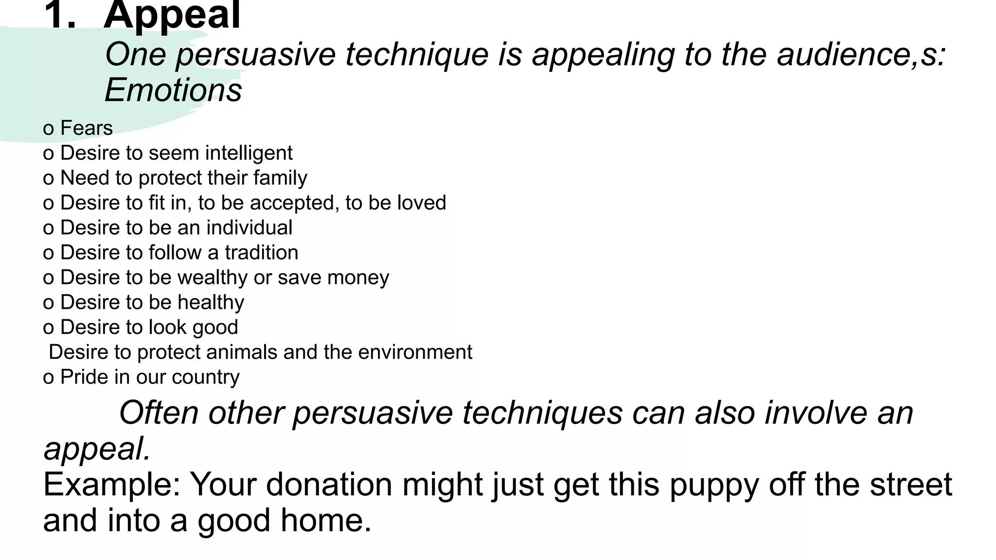 Persuasive techniques | PPTX