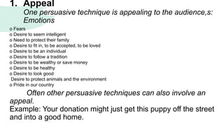 Persuasive techniques | PPTX