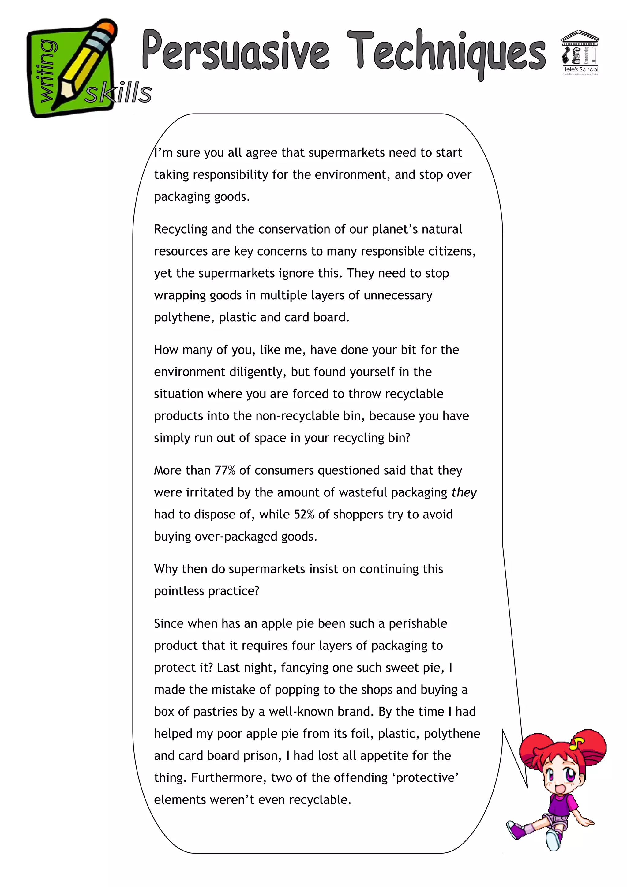 Persuasive techniques activity | DOC