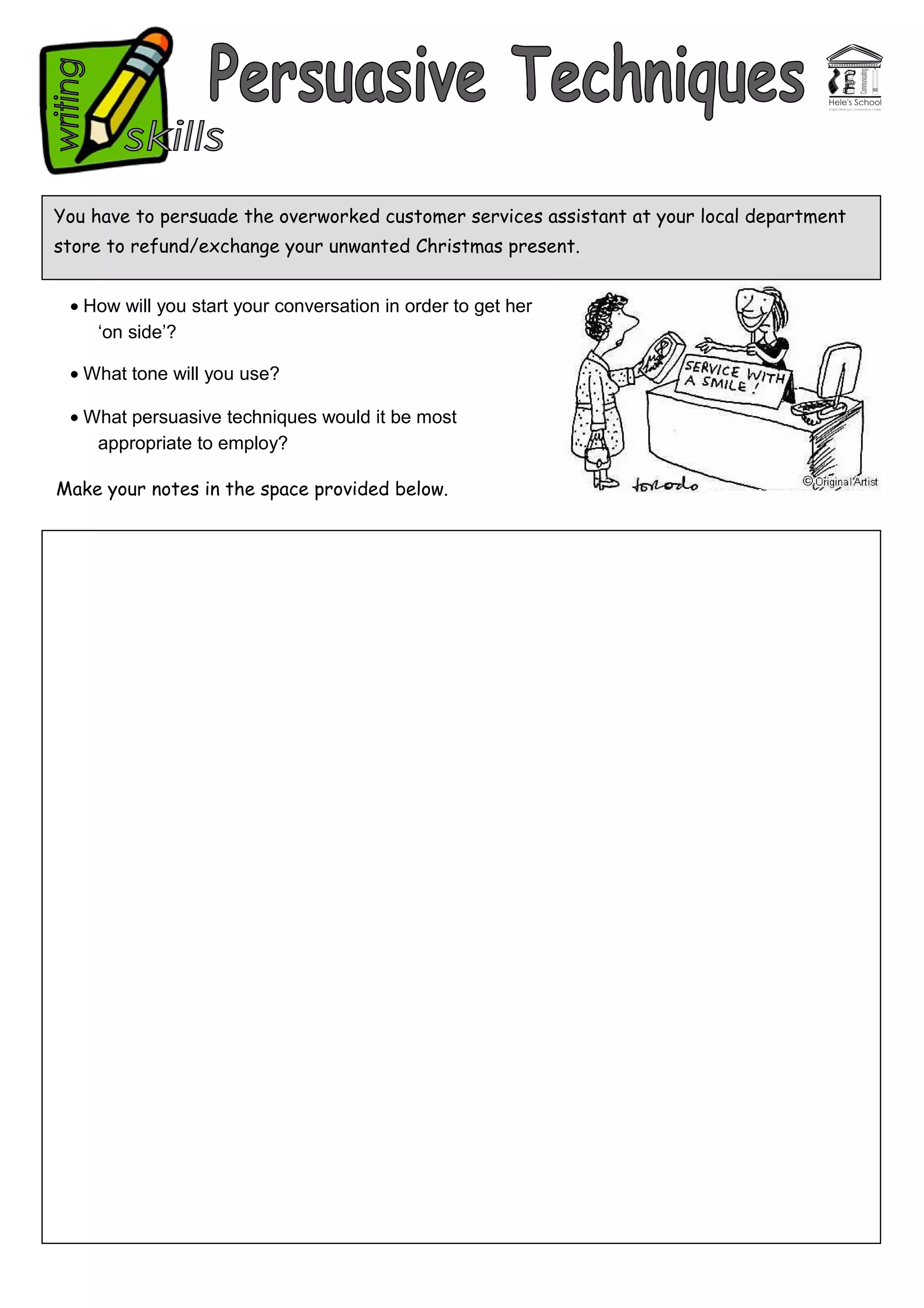 Persuasive techniques activity | DOC