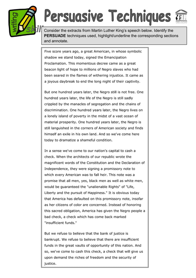 Persuasive techniques activity | DOC