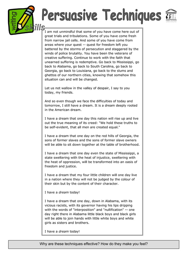 Persuasive techniques activity | DOC