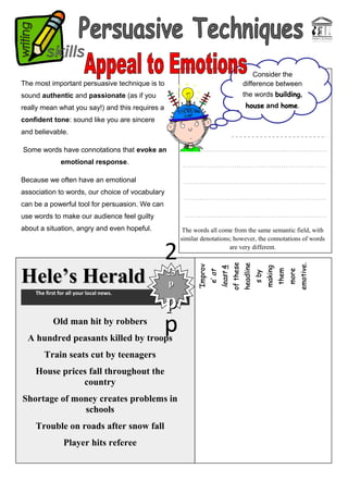 Persuasive techniques activity | DOC