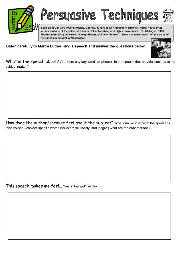 Persuasive Techniques Activity Persuasive Techniques Activity