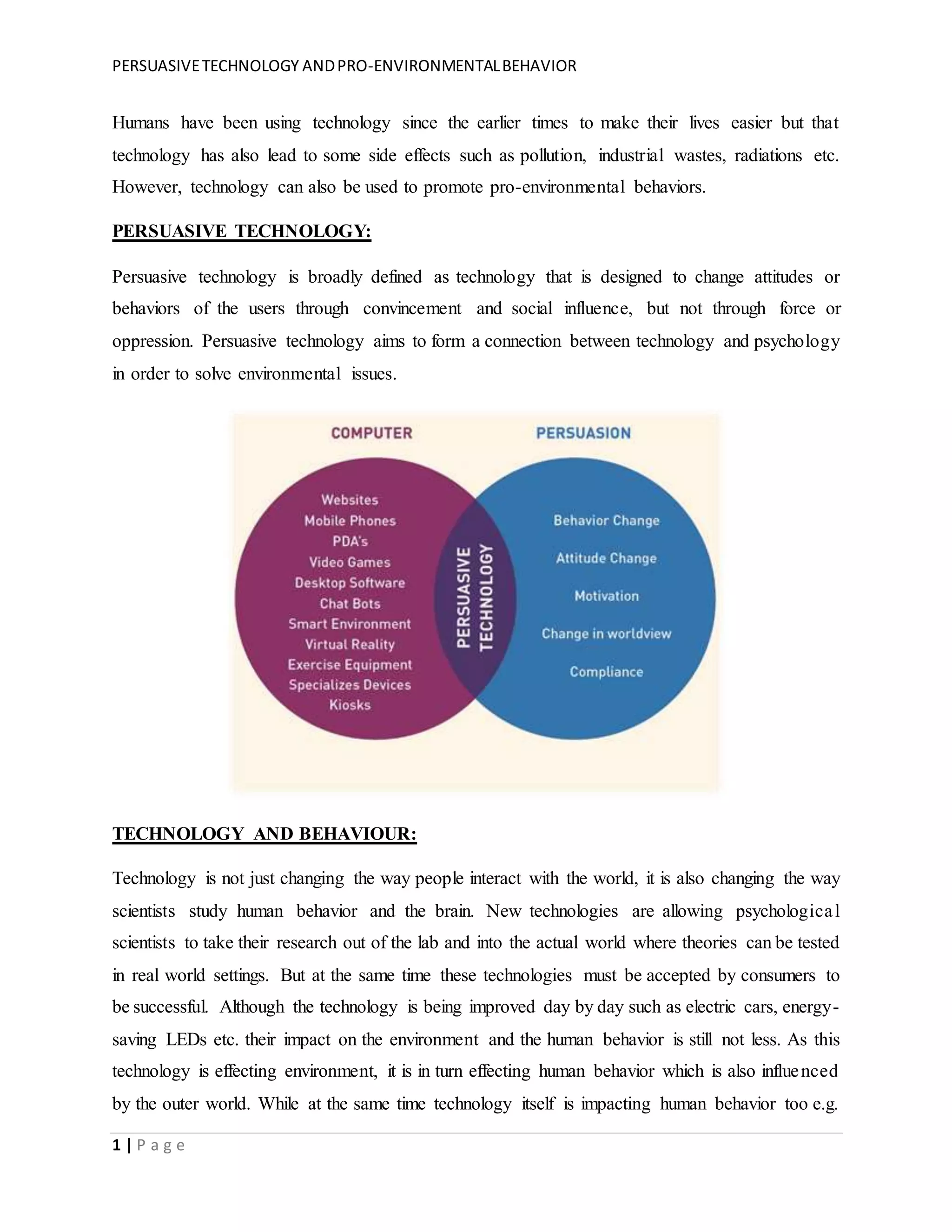 Persuasive technology in Environmental psychology | PDF