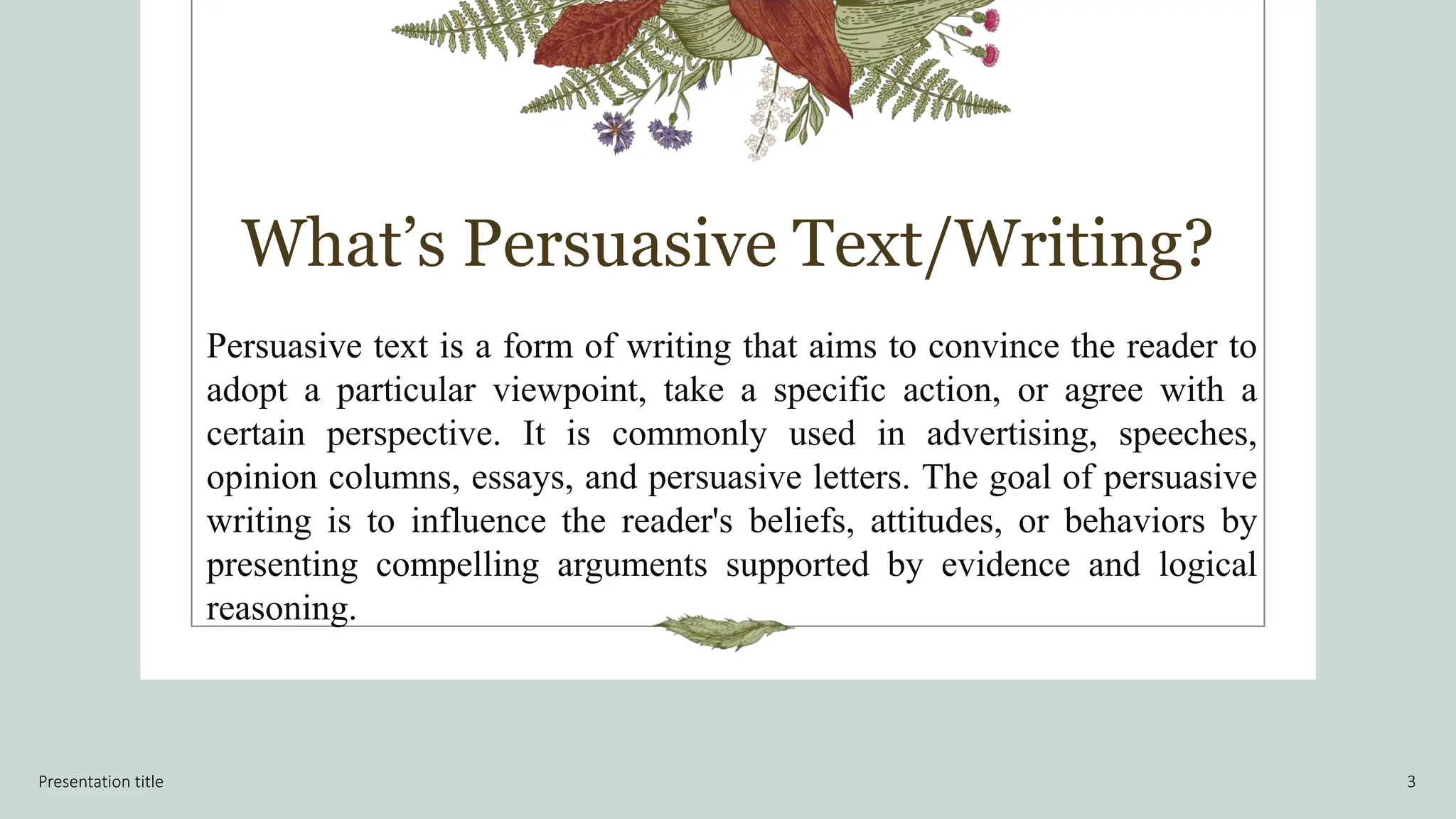 Persuasive writing for IGCSE preparation | PPTX