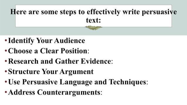 Persuasive writing for IGCSE preparation | PPTX
