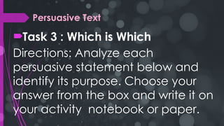 Persuasive Text.pptxJBHB NJHHGTDYGVUIOJJJN | PPT