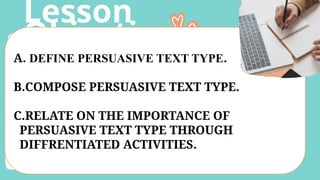 PERSUASIVE TEXT presentation in English 8 | PPTX