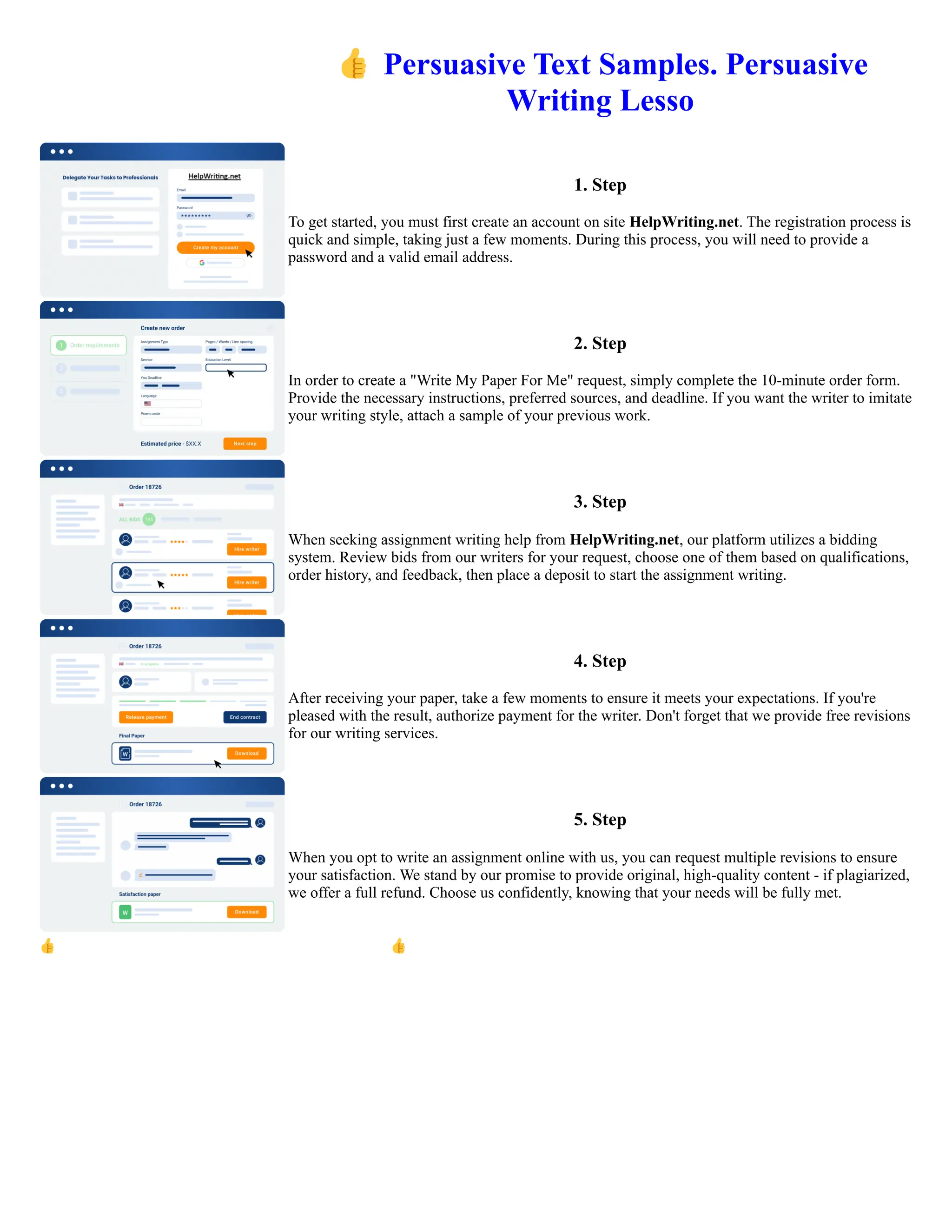 Persuasive Text Samples. Persuasive Writing Lesso | PDF