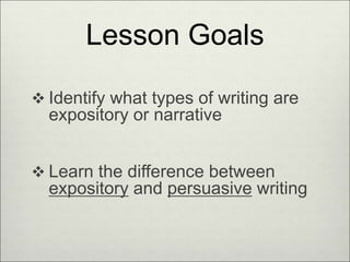 Persuasive vs Expository vs narrative.ppt