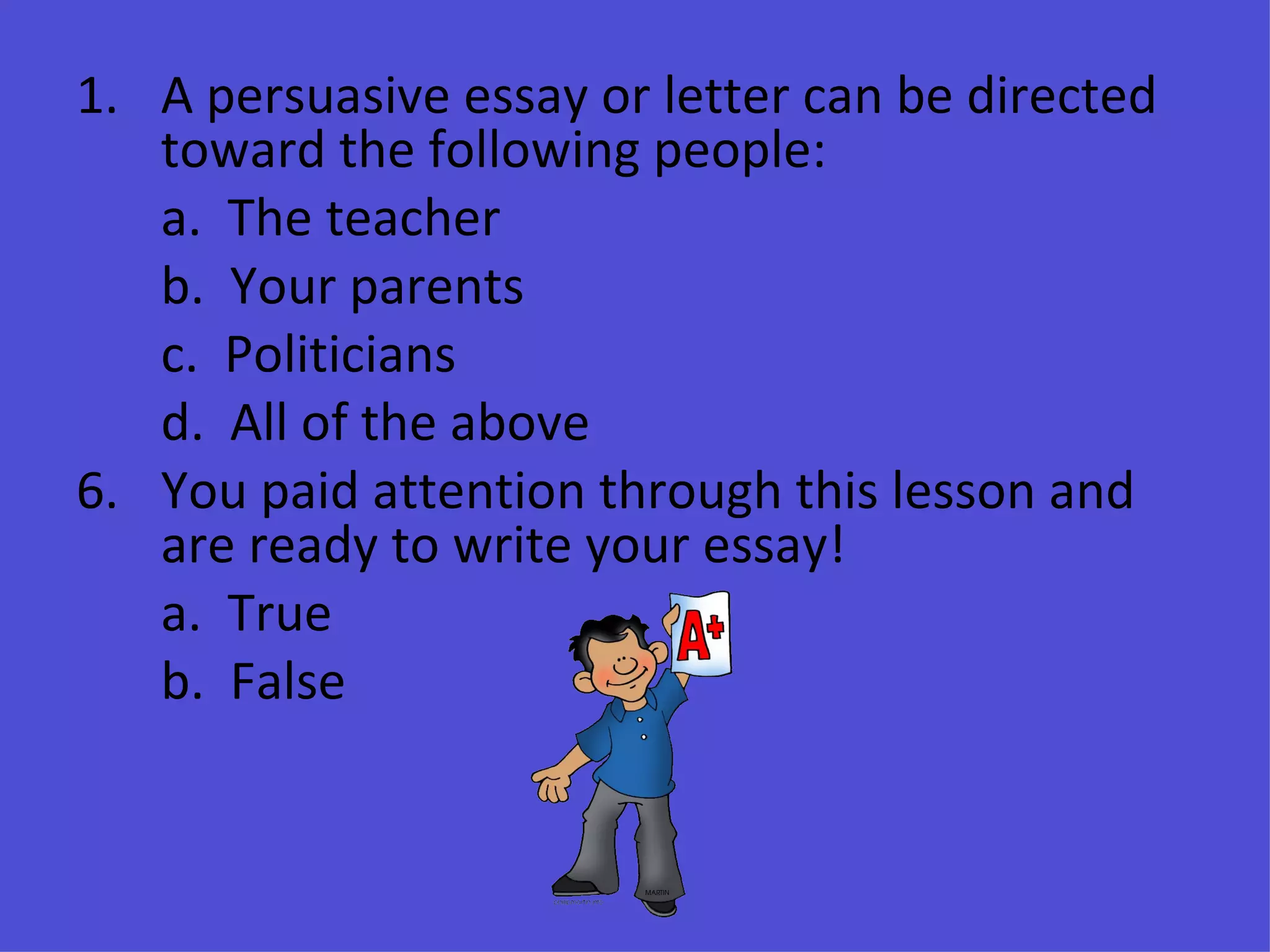 5th Grade Writing Strategies Class--Persuasive Writing | PPT