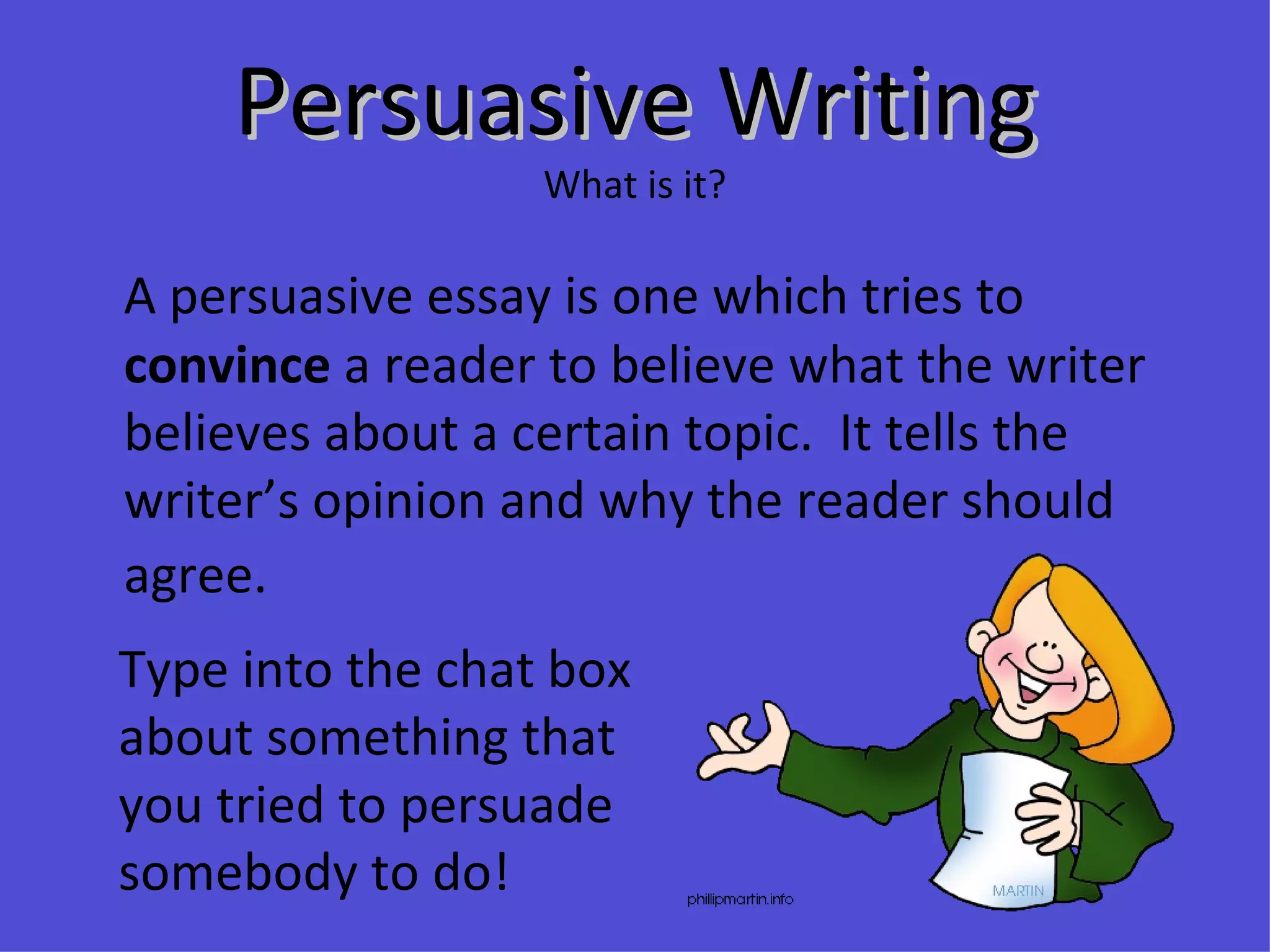 5th Grade Writing Strategies Class--Persuasive Writing | PPT