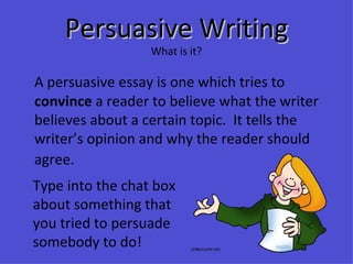 5th Grade Writing Strategies Class--Persuasive Writing | PPT
