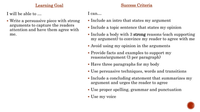 Intro. to Persuasive Writing | PPTX