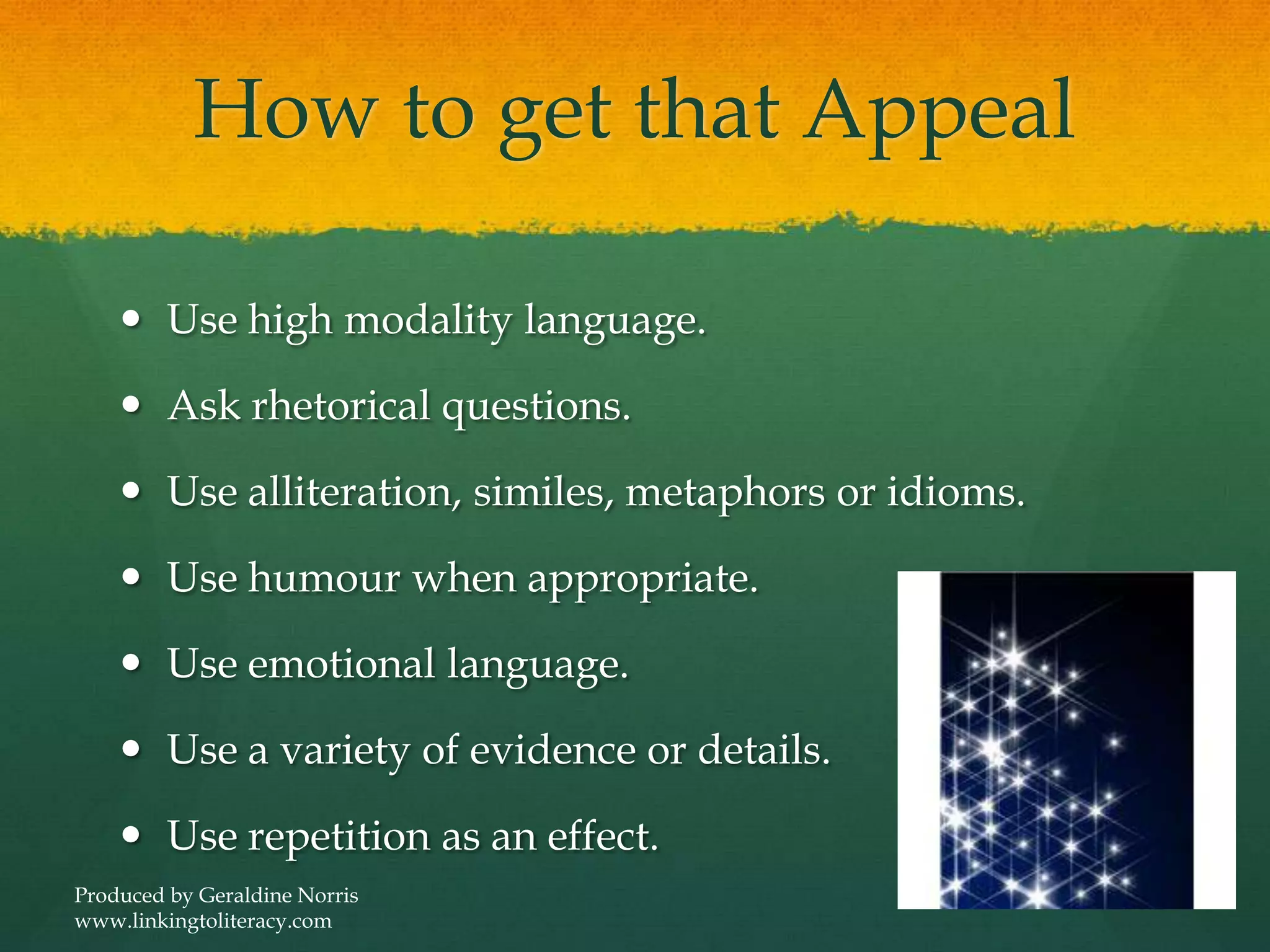 Persuasive writing power point | PPTX