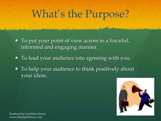 Persuasive writing power point | PPTX